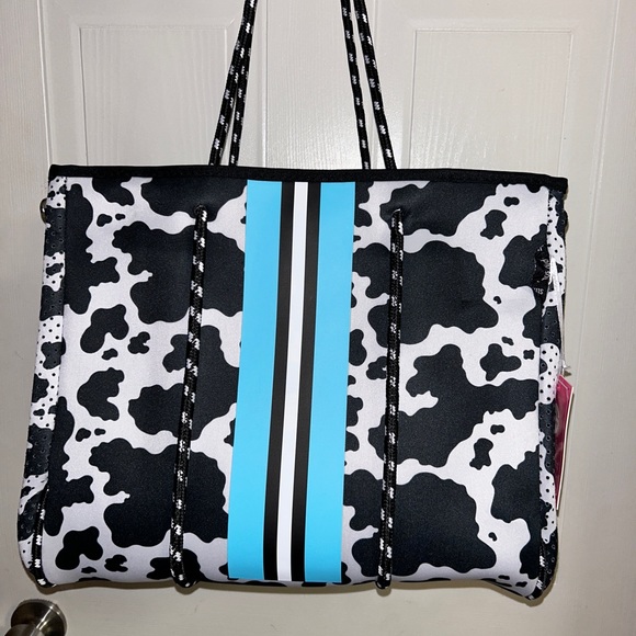 Simply Southern | Bags | Simply Southern Cow Print Neoprene Tote | Poshmark